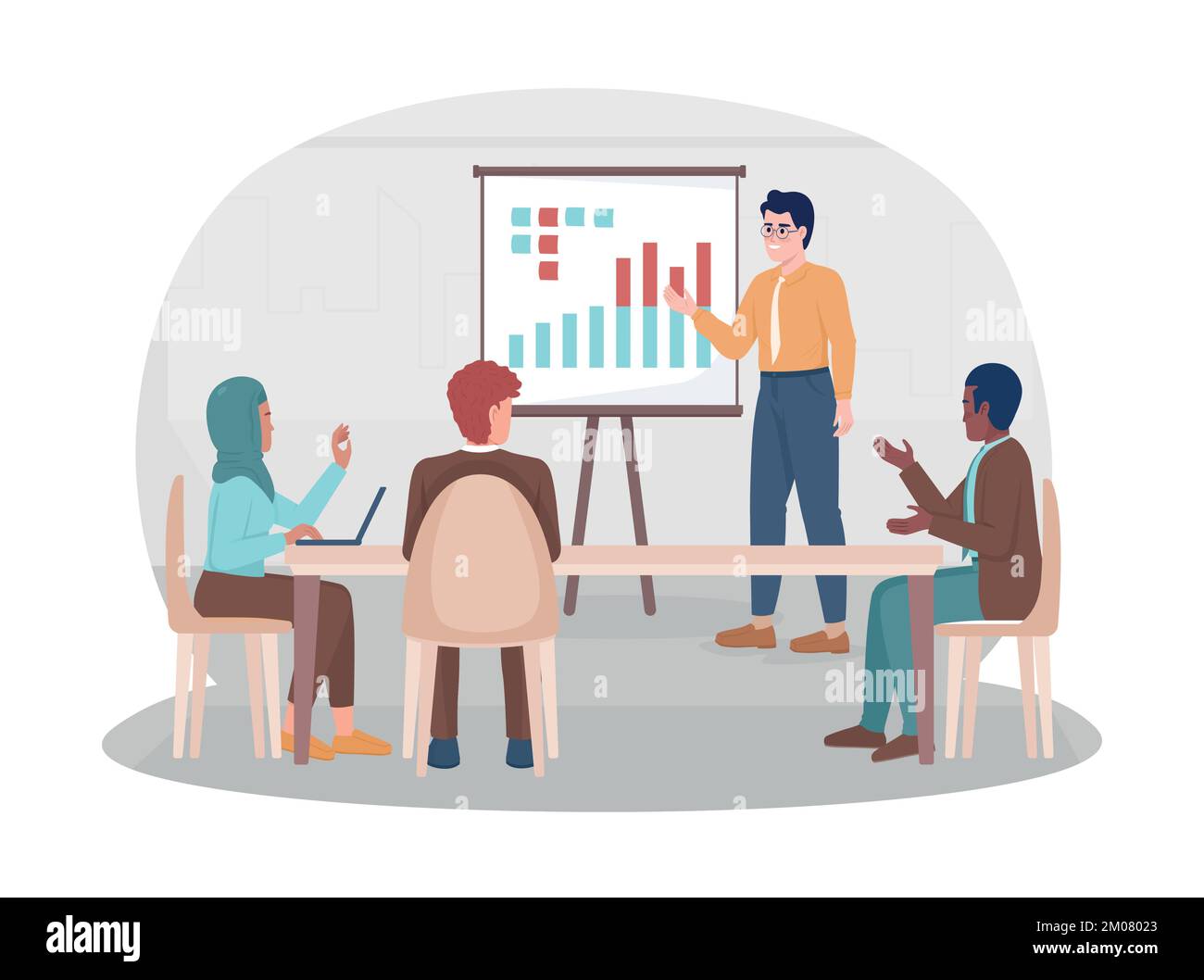 Business presentation 2d vector Cut Out Stock Images & Pictures - Alamy