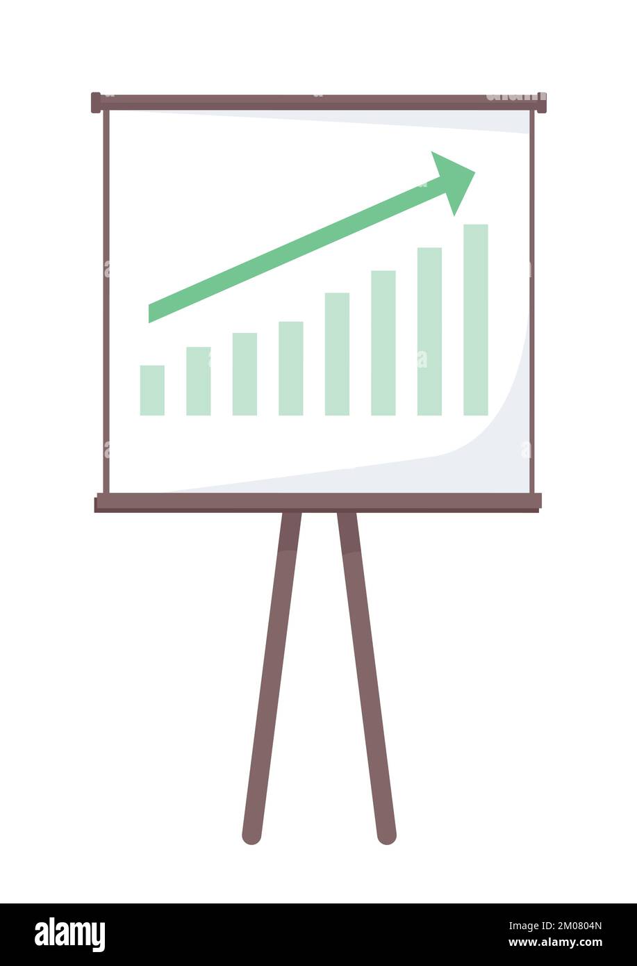 Growth diagram on board semi flat color vector object Stock Vector ...