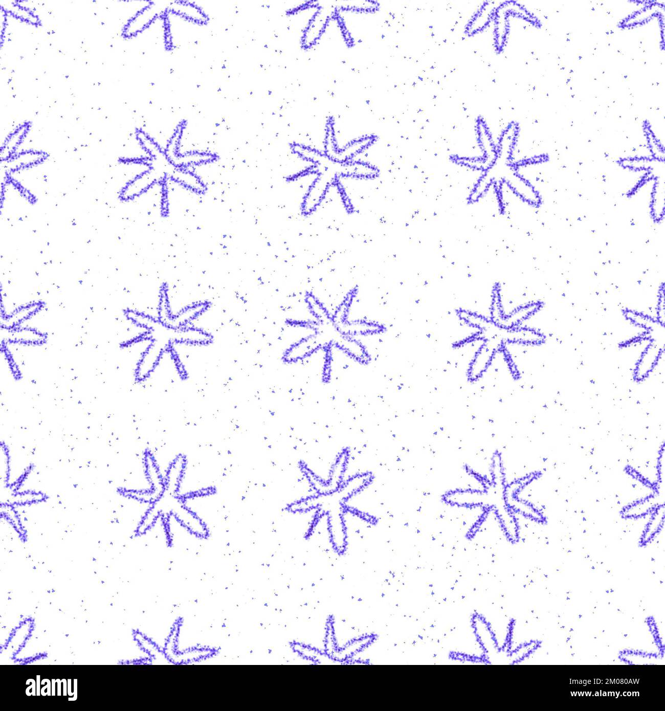 Hand Drawn Snowflakes Christmas Seamless Pattern. Subtle Flying Snow ...