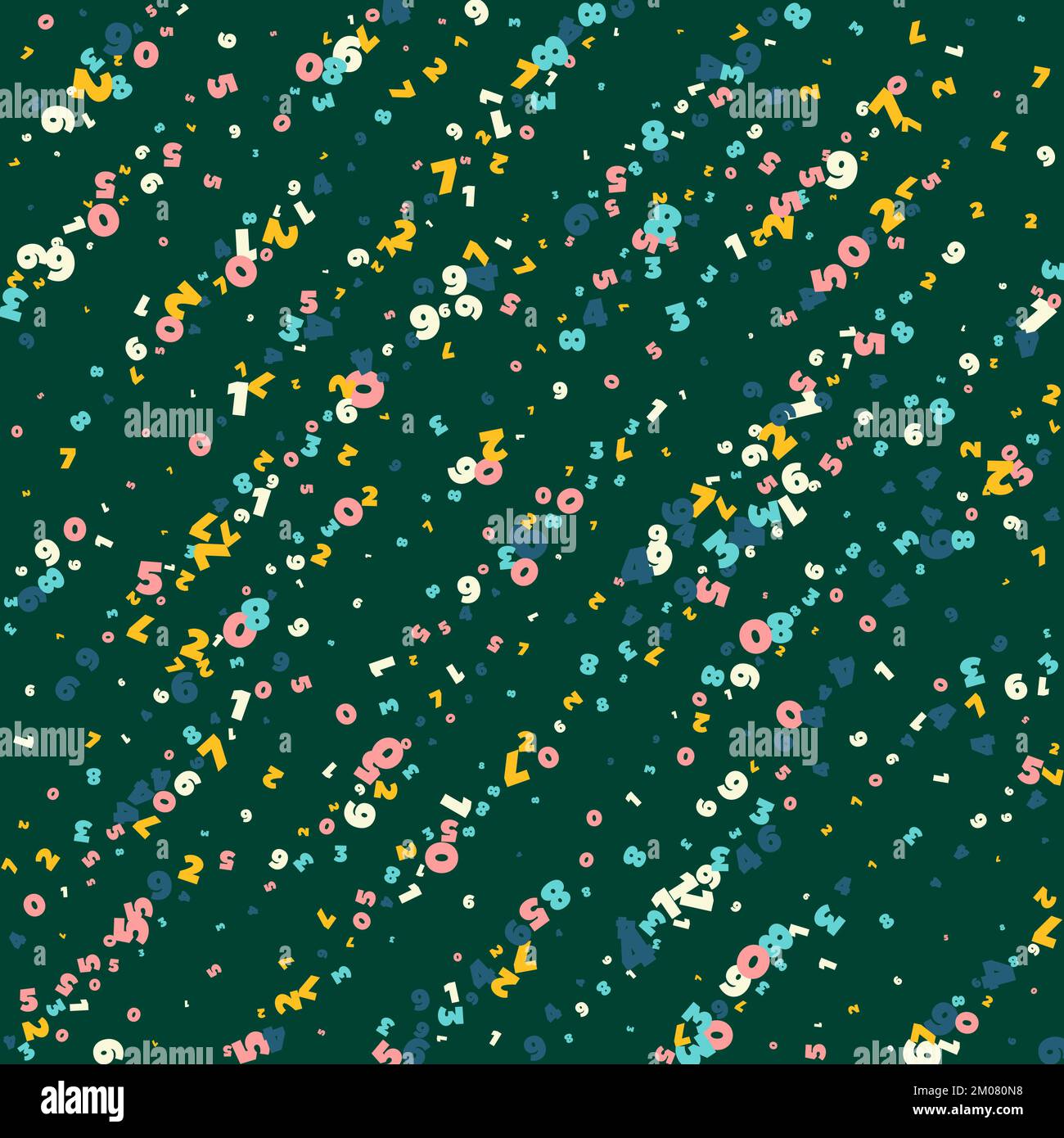 Falling light numbers. Math study concept with flying digits. Memorable ...