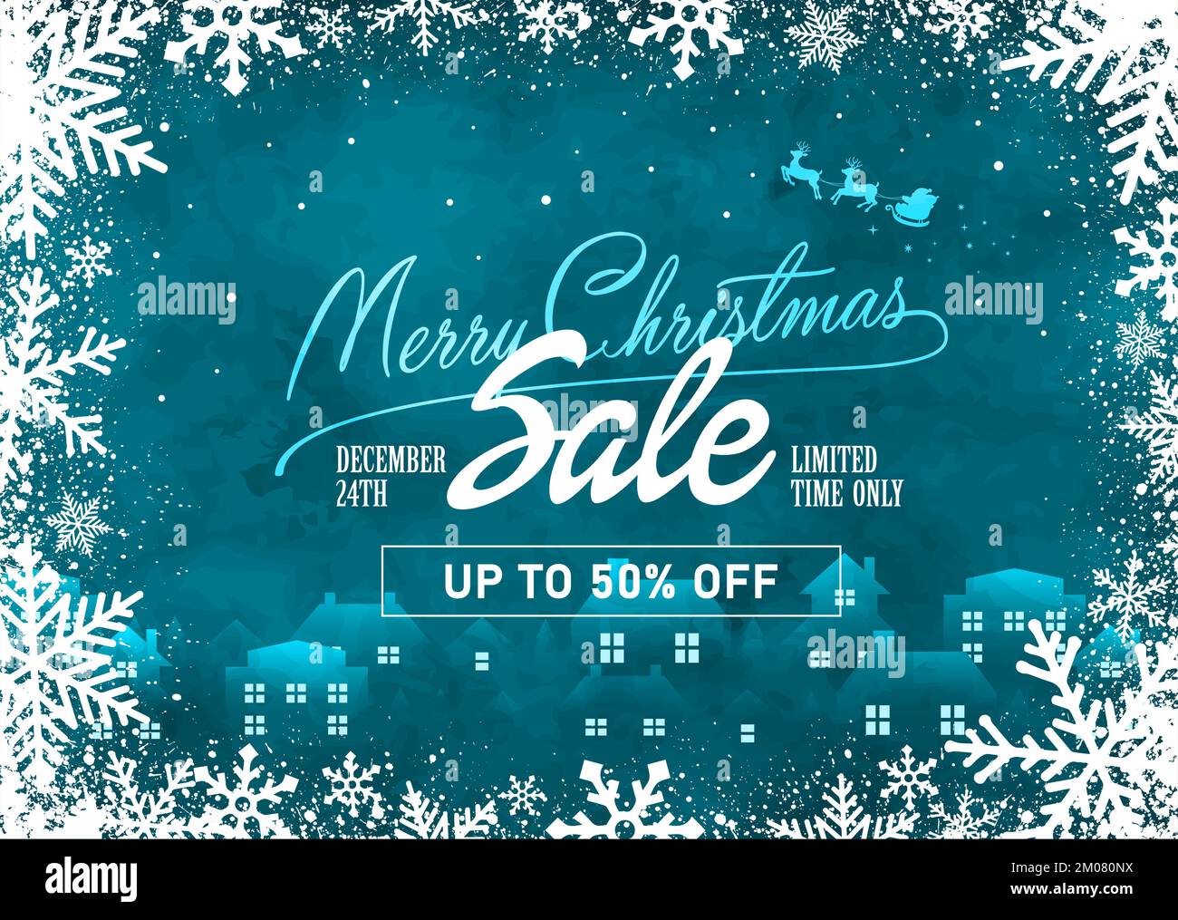 Christmas sale template vector illustration ( snow crystal frame Stock ...