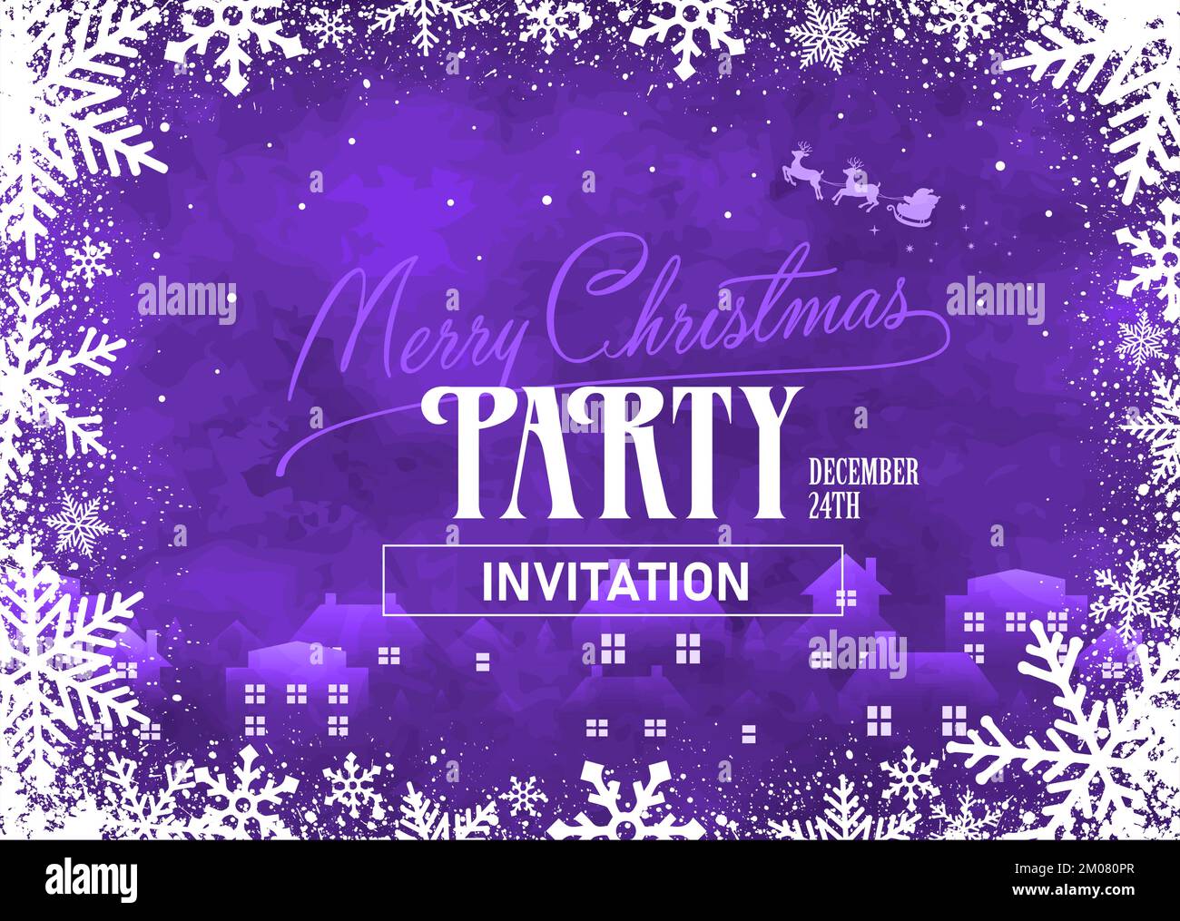Christmas party template vector illustration ( snow crystal frame Stock ...