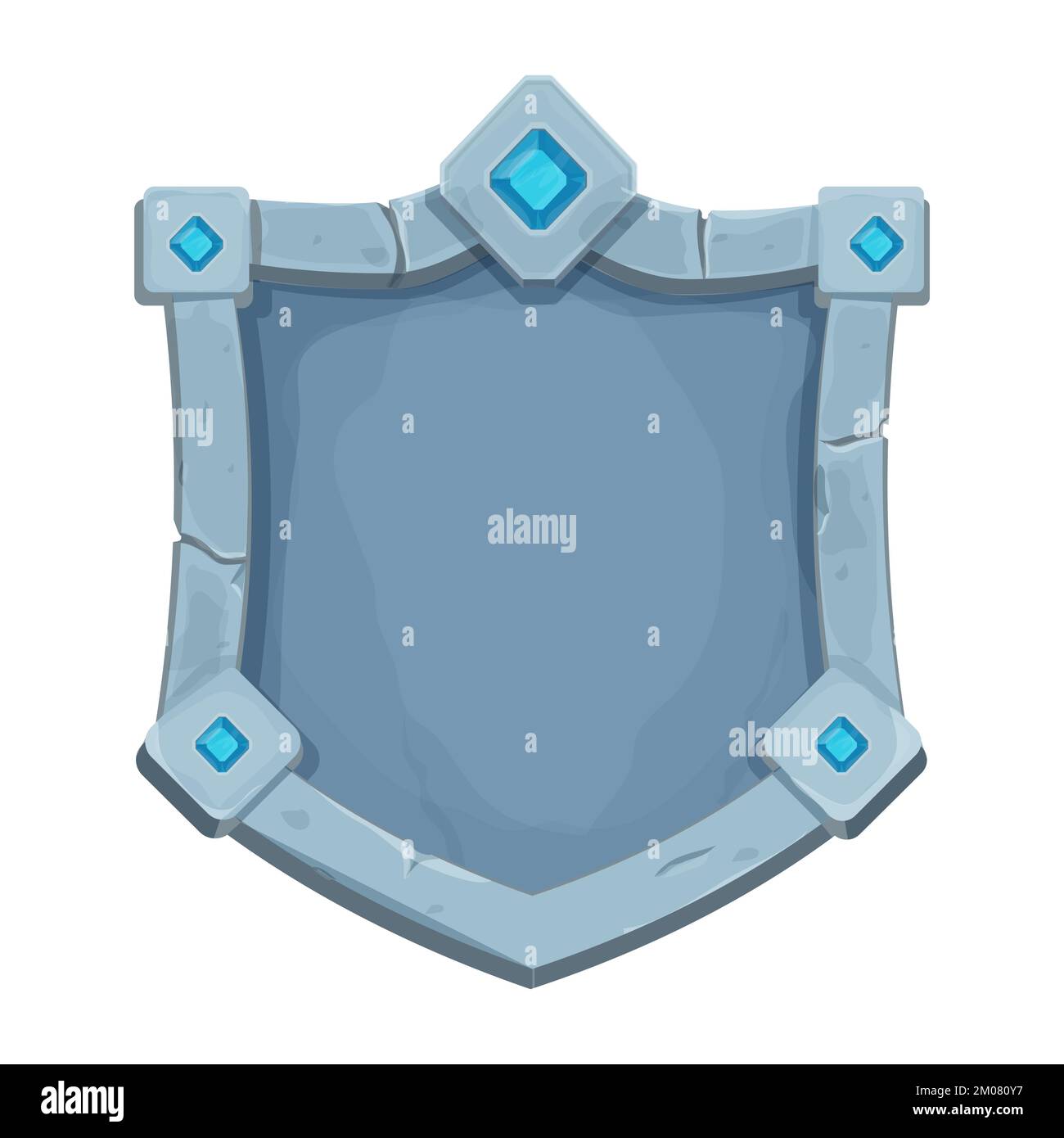 Stone frame with border and gemstones, shield shape, empty medieval ...