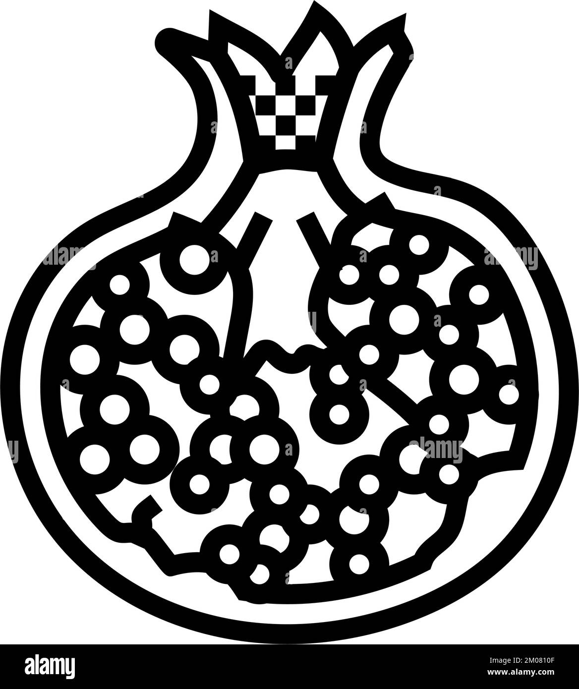 cut pomegranate line icon vector illustration Stock Vector Image & Art ...