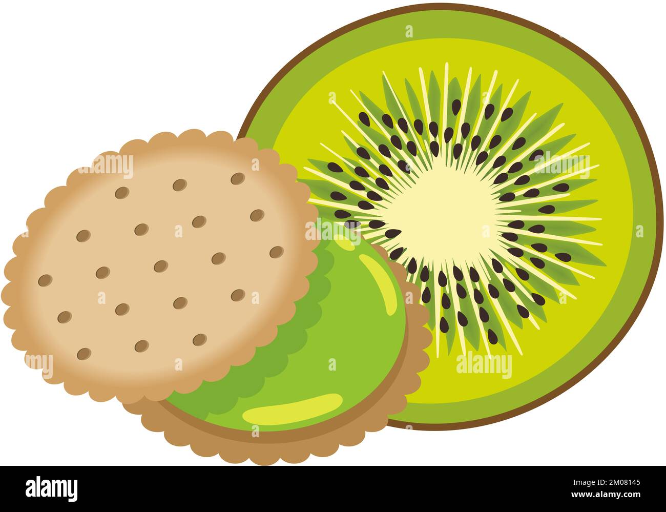 Sandwich biscuit with kiwi cream Stock Photo - Alamy