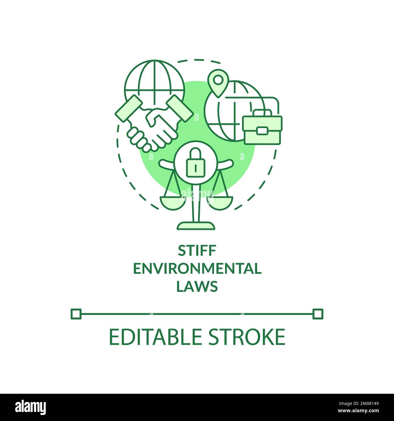 Stiff environmental laws green concept icon Stock Vector Image & Art ...