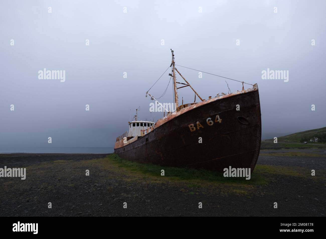 Beached ship wreck in iceland Stock Photo - Alamy
