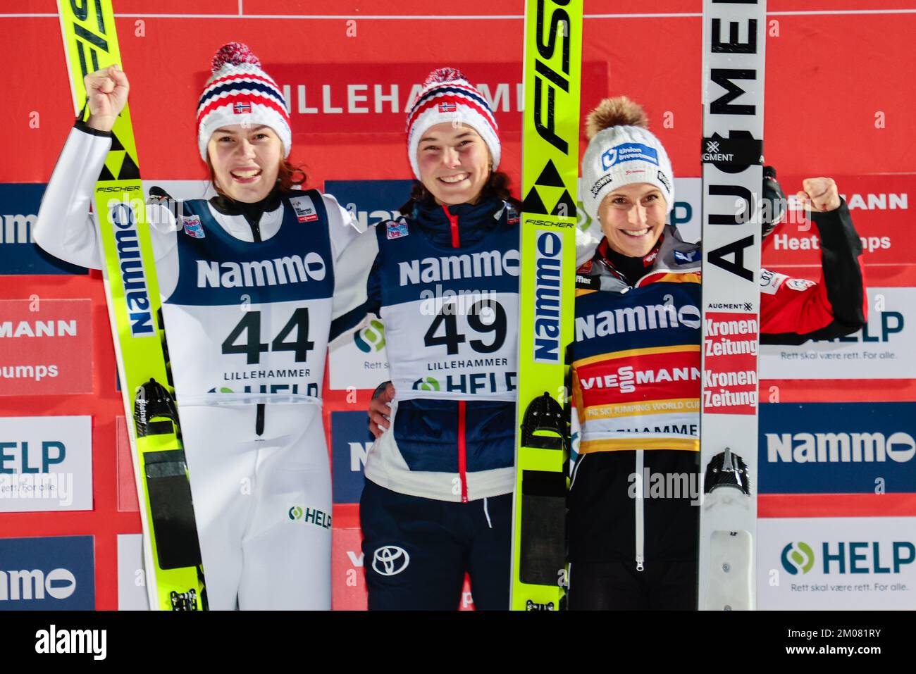 Lillehammer 20221204.Anna Odine Stroem (left), Silje Opseth and Eva ...