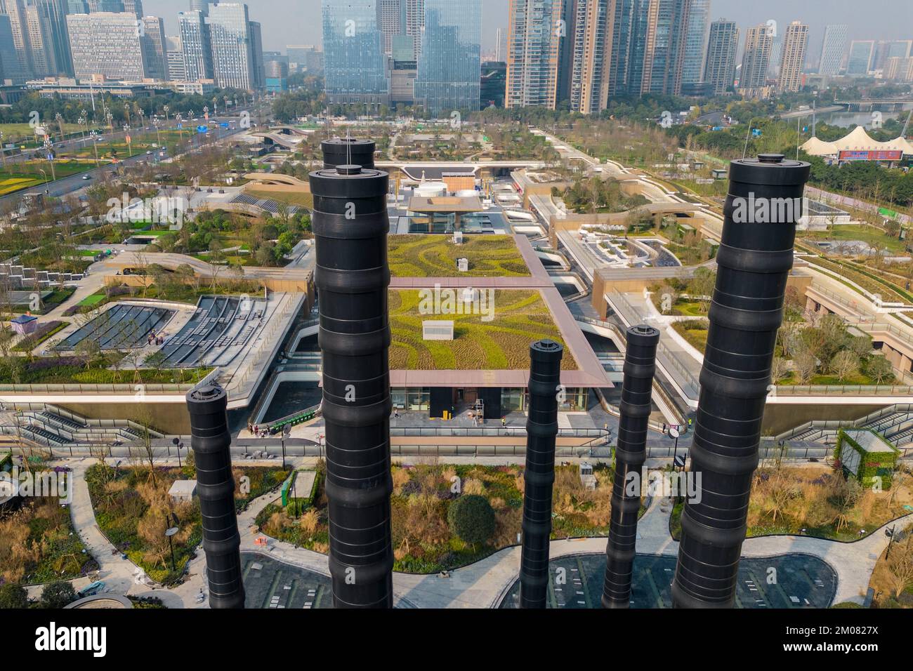 Aerial photos show the construction of SKP Chengdu has been completed ...