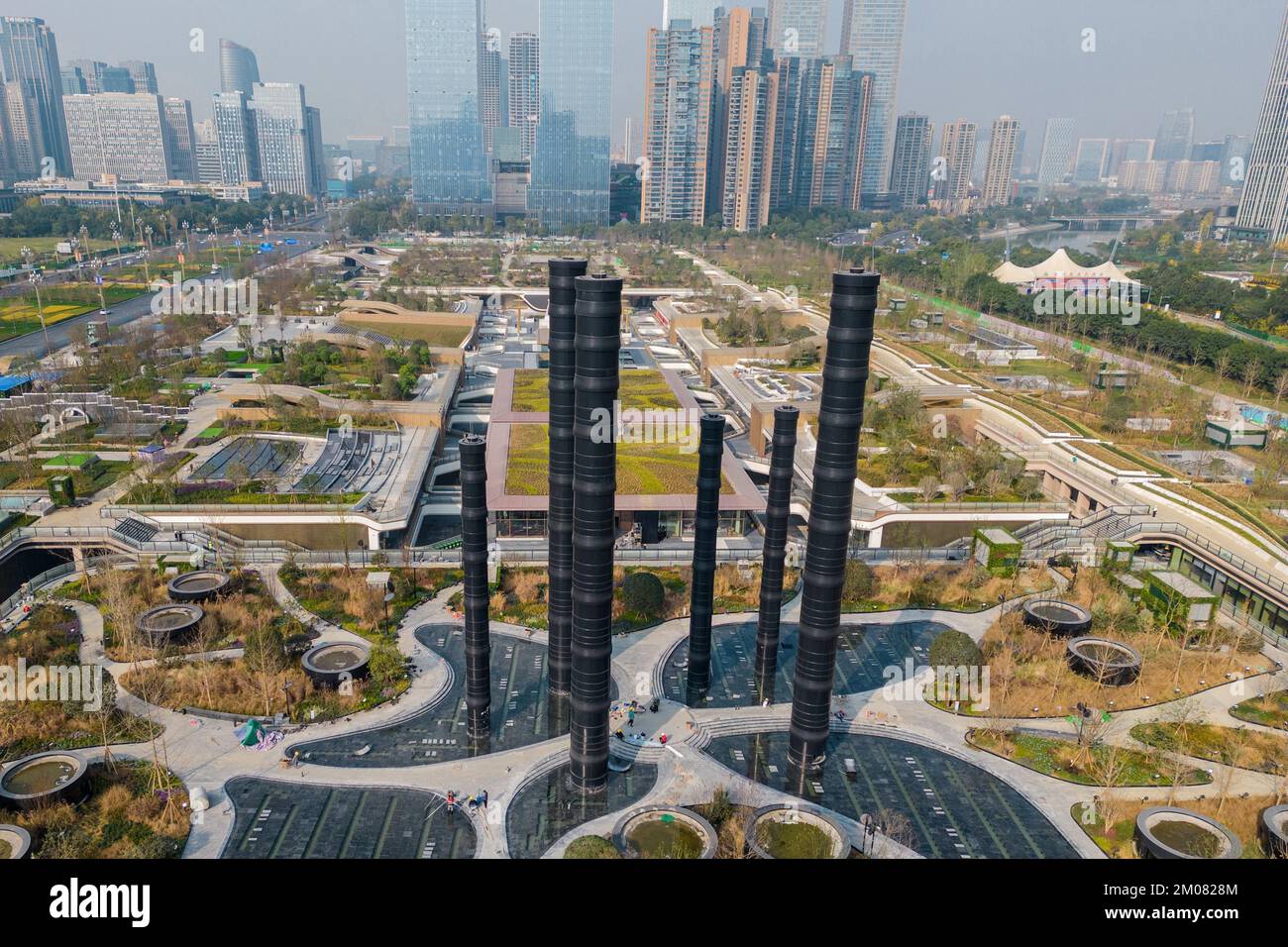 Aerial photos show the construction of SKP Chengdu has been completed ...