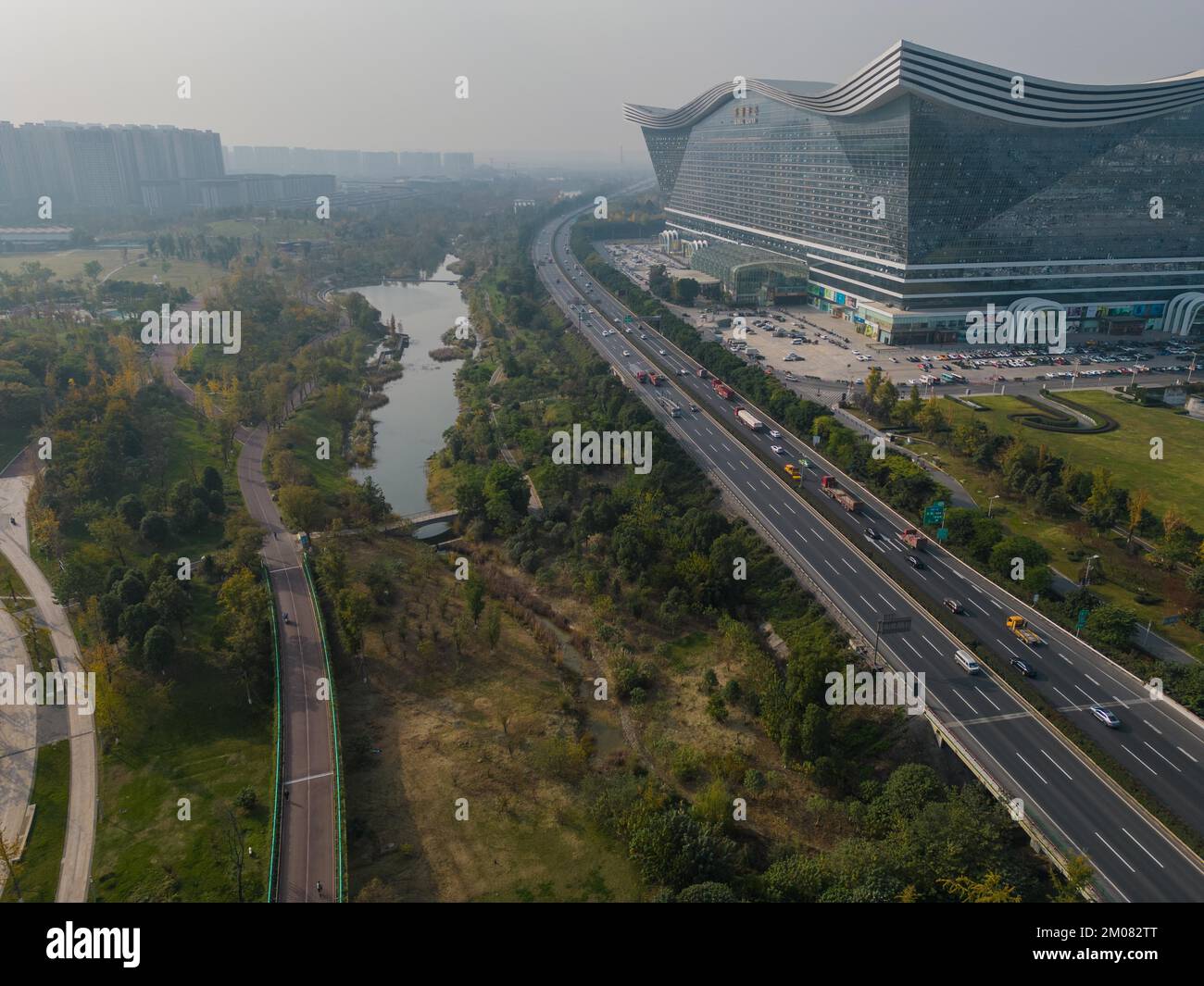 Aerial photos show the largest freestanding building in Asia, the New ...