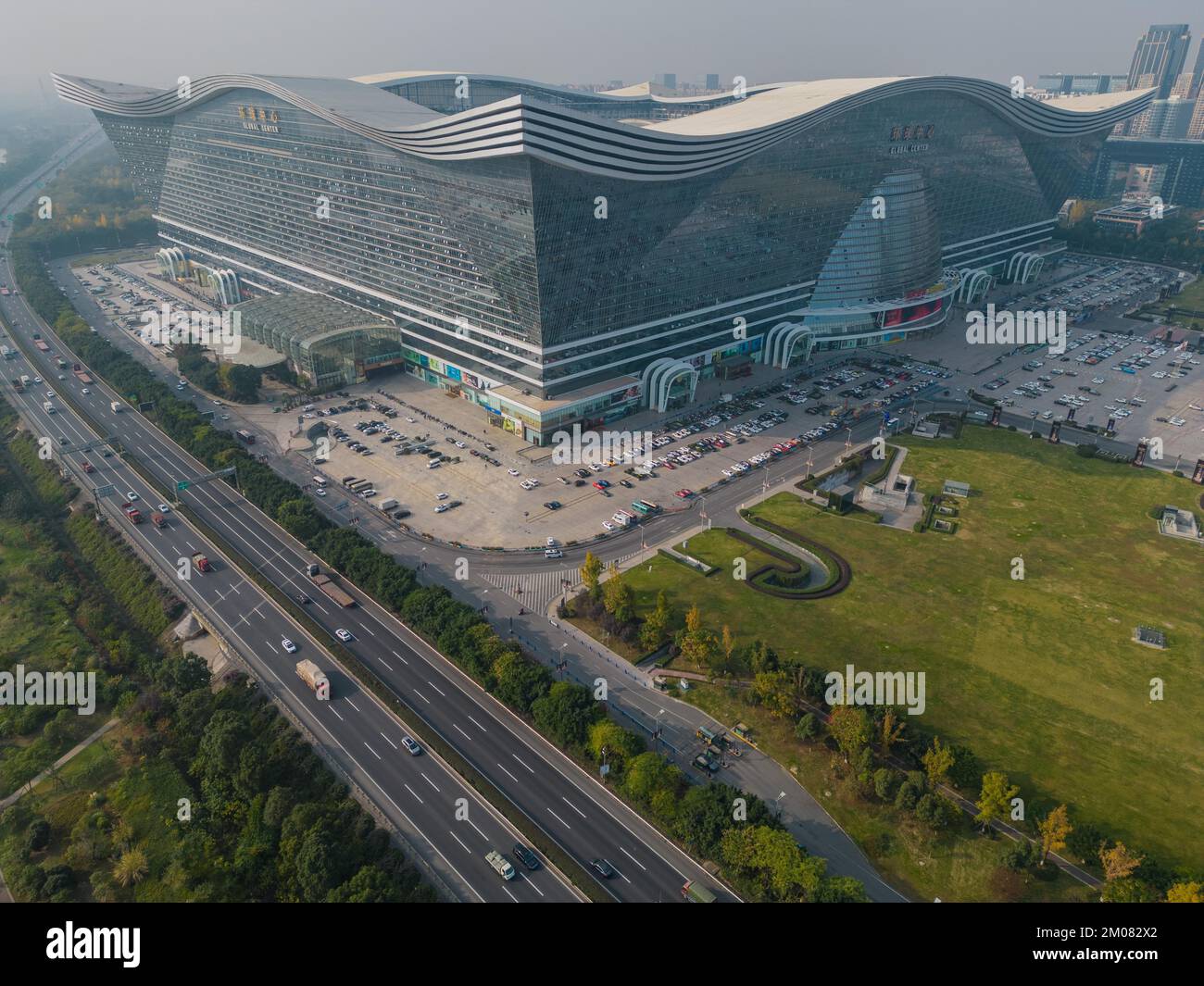 Aerial photos show the largest freestanding building in Asia, the New ...