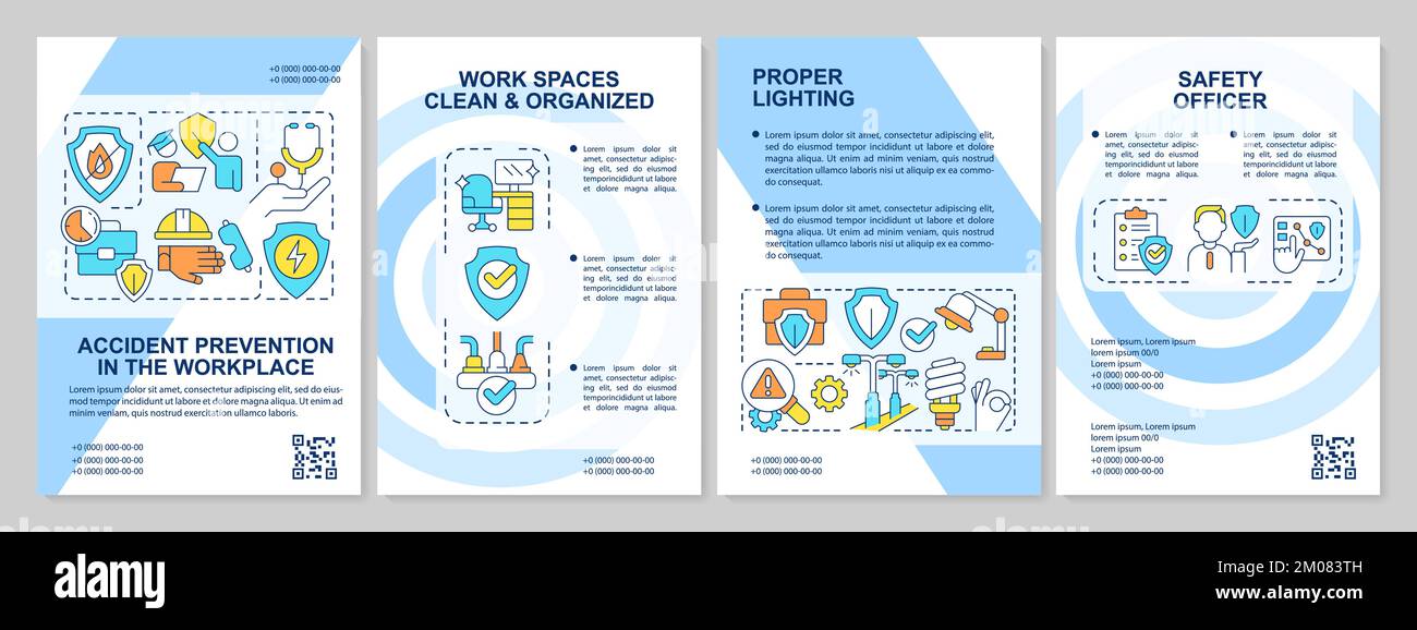 Reducing accidents at work blue brochure template Stock Vector Image ... Reducing accidents at work blue brochure template Stock Vector Image ...