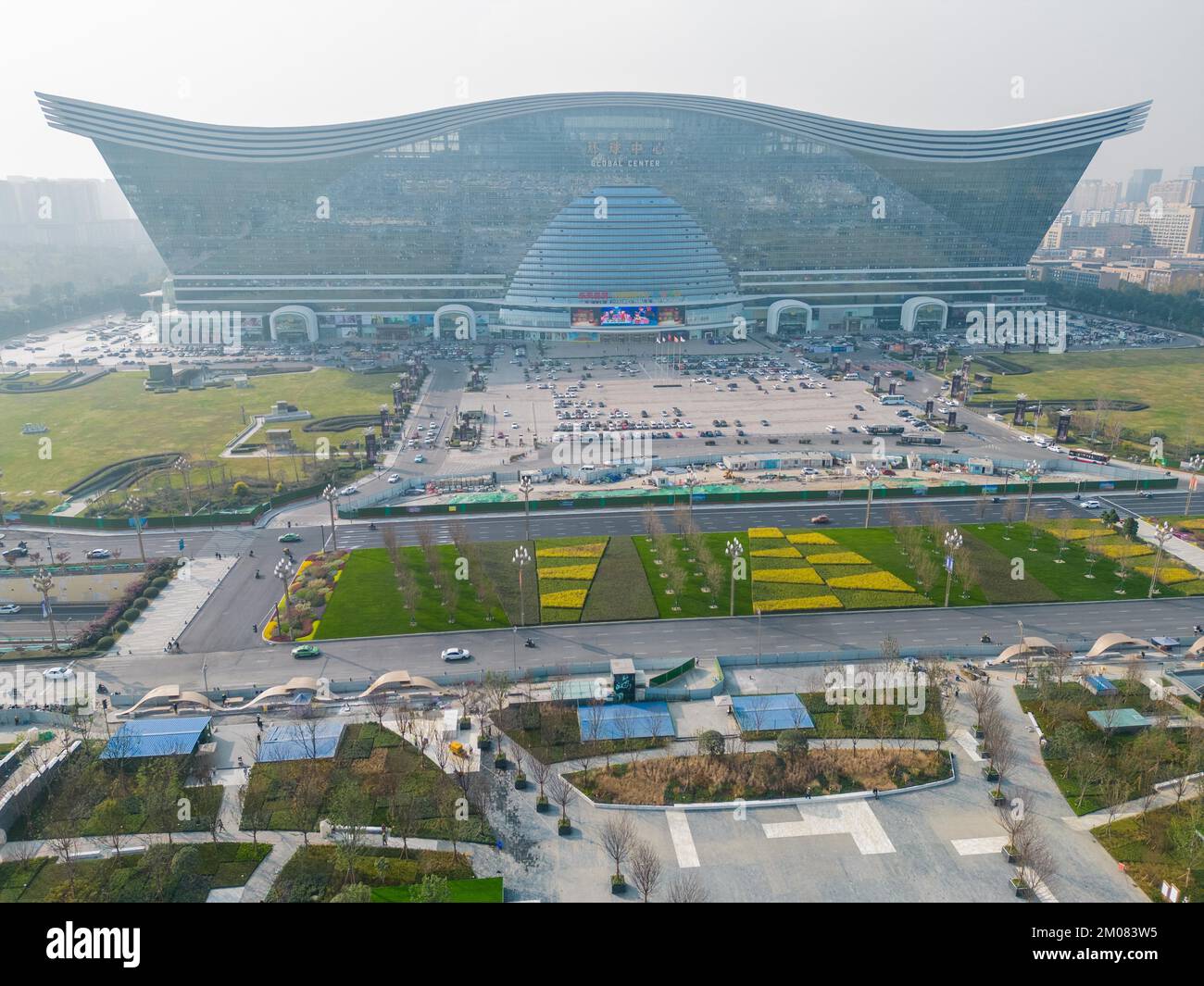 Aerial photos show the largest freestanding building in Asia, the New Centry Global Center ...