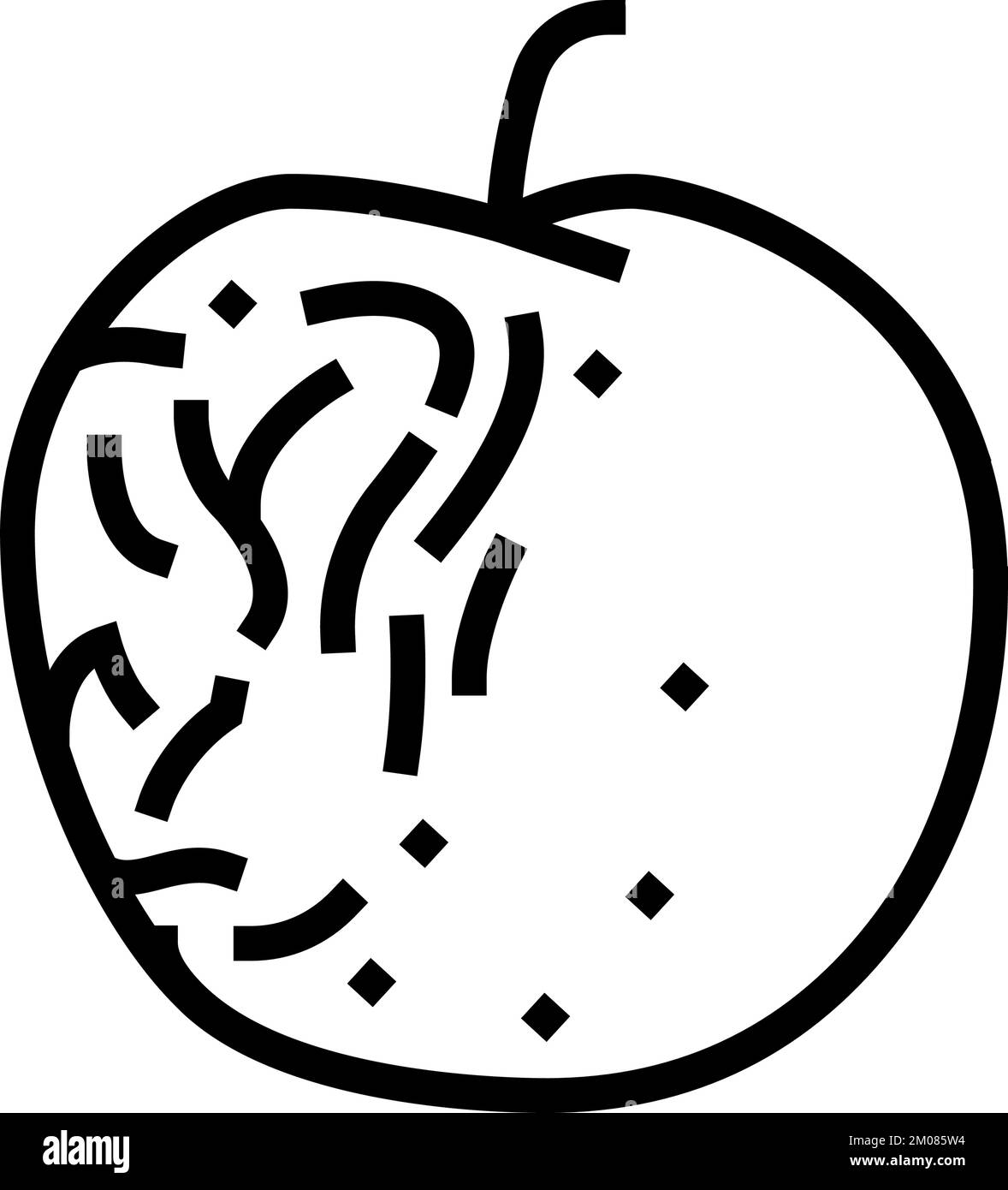 apple rotten food line icon vector illustration Stock Vector Image ...