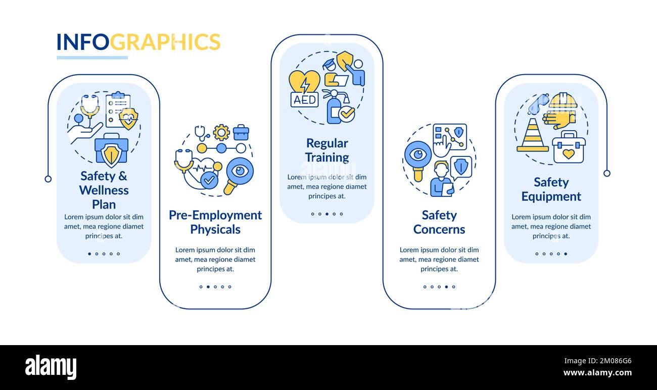 Injury avoiding in workplace tips rectangle infographic template Stock ...