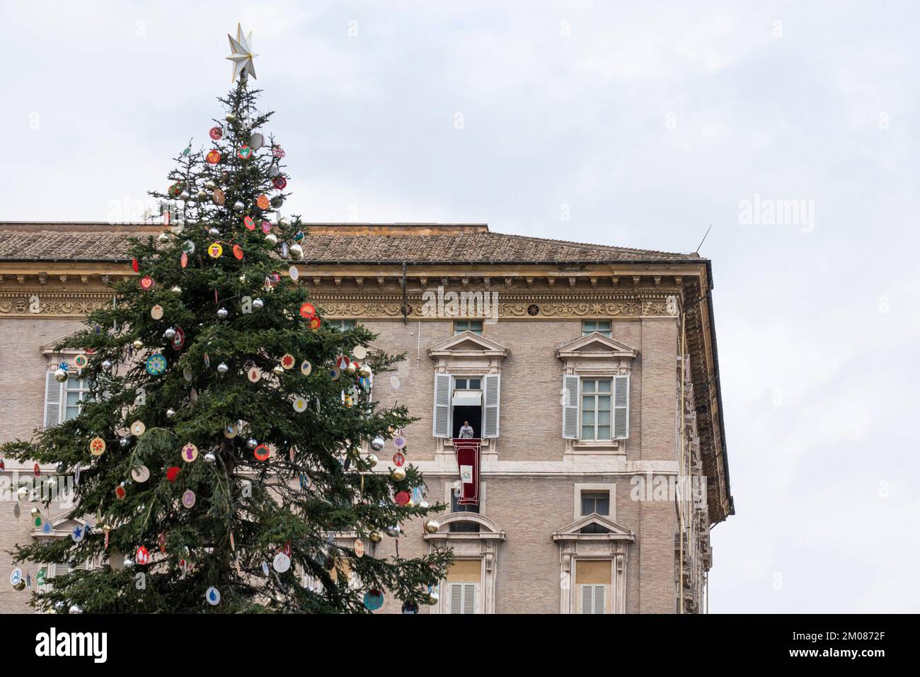 Pope Francis delivers the traditional Sunday Angelus Prayer from the ...