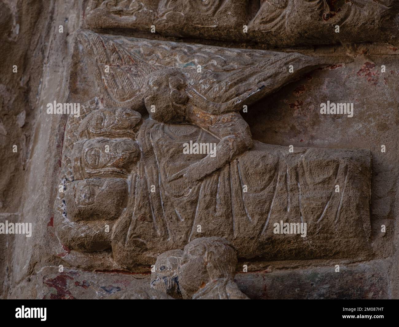 North Romanesque portal, angel warning the wise men in dreams, Church ...