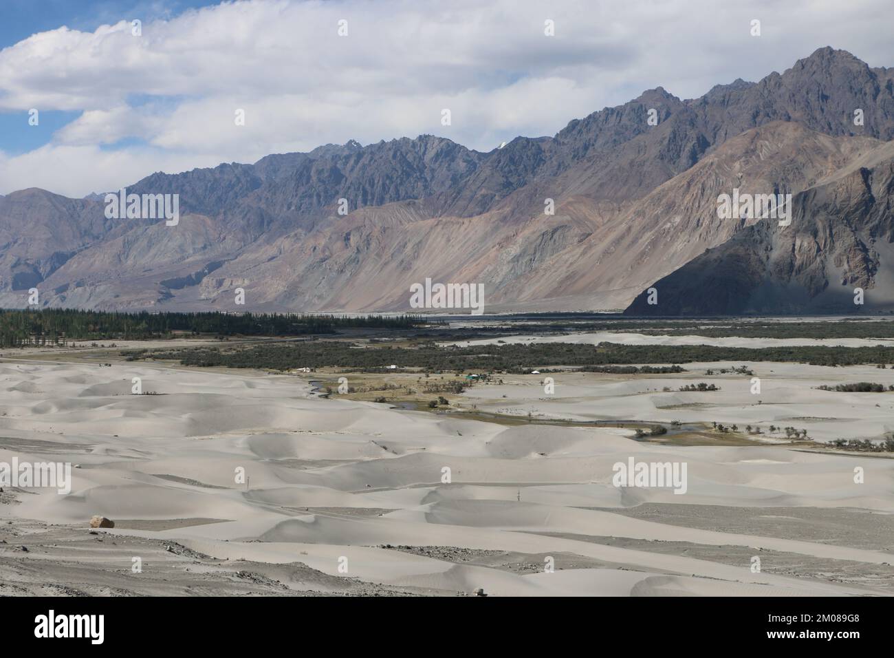 A scenic view of mountains in the Hindu Valley in Ladakh, India on a ...