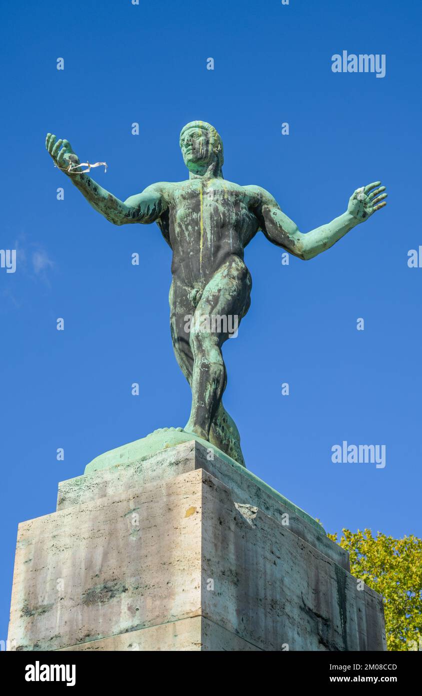 Der Ringer von Hugo Lederer, Raußendorffplatz, Reichstraße, Westend ...