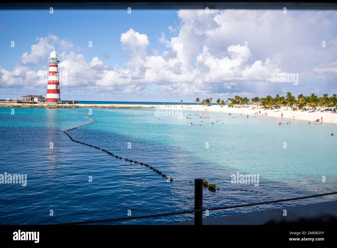 A lighthouse and sandy beaches await visitors to Ocean Cay MSC Marine ...