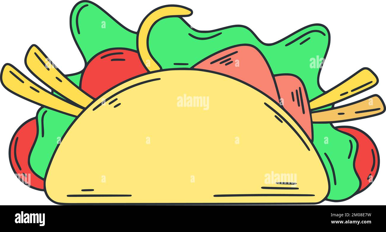 Mexican traditional taco dish vector. latin american food isolated ...