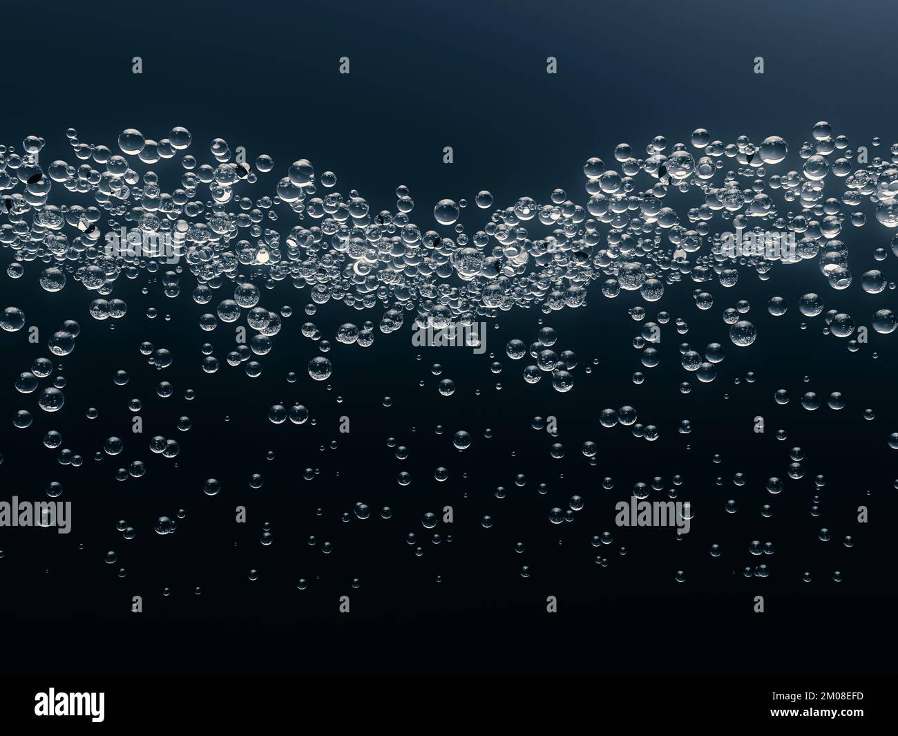 A science concept of a collection of transparent liquid molecules ...