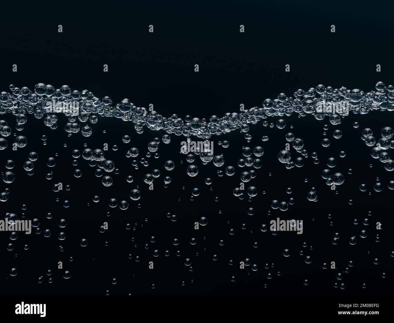A science concept of a collection of transparent liquid molecules ...