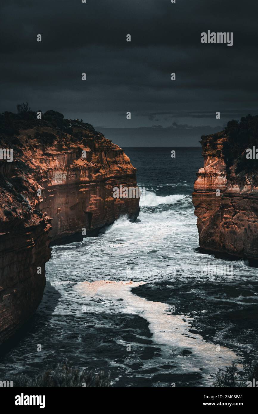 An aerial view of beach with rock formations Stock Photo - Alamy
