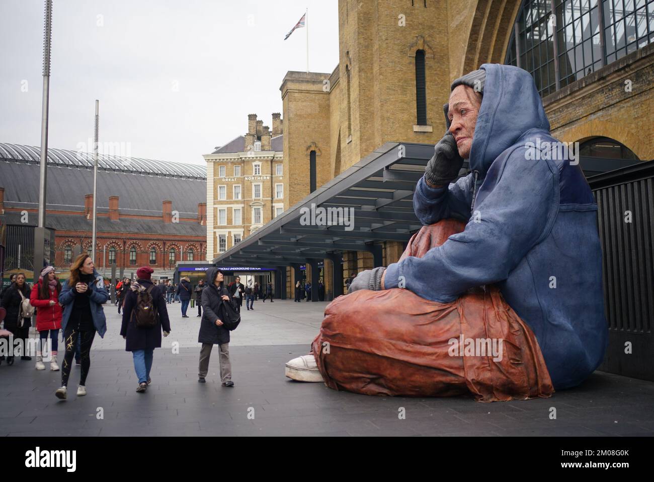 Homeless charity Crisis unveil a 4.3 metre tall hyper-real sculpture of ...