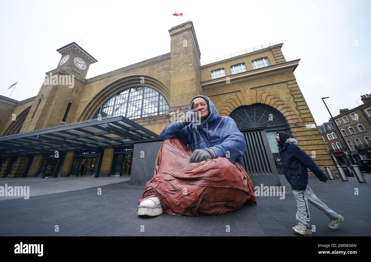 Homeless charity Crisis unveil a 4.3 metre tall hyper-real sculpture of ...