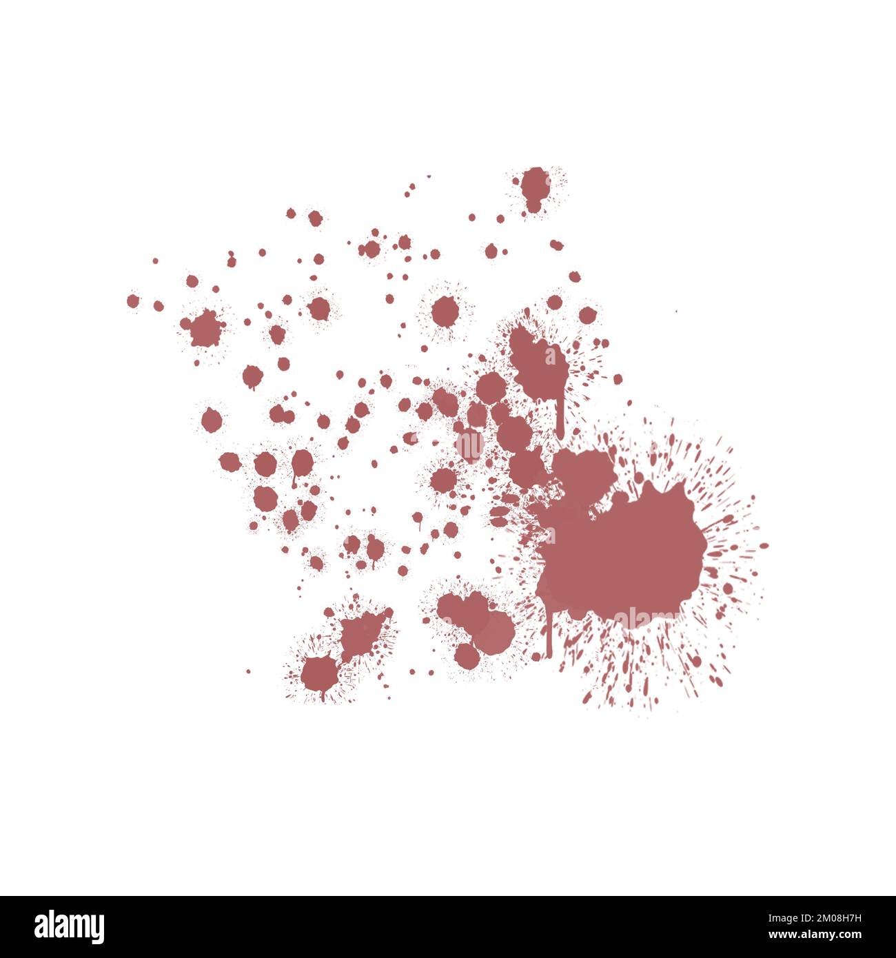 Red blood splatter stain on white background Stock Photo - Alamy