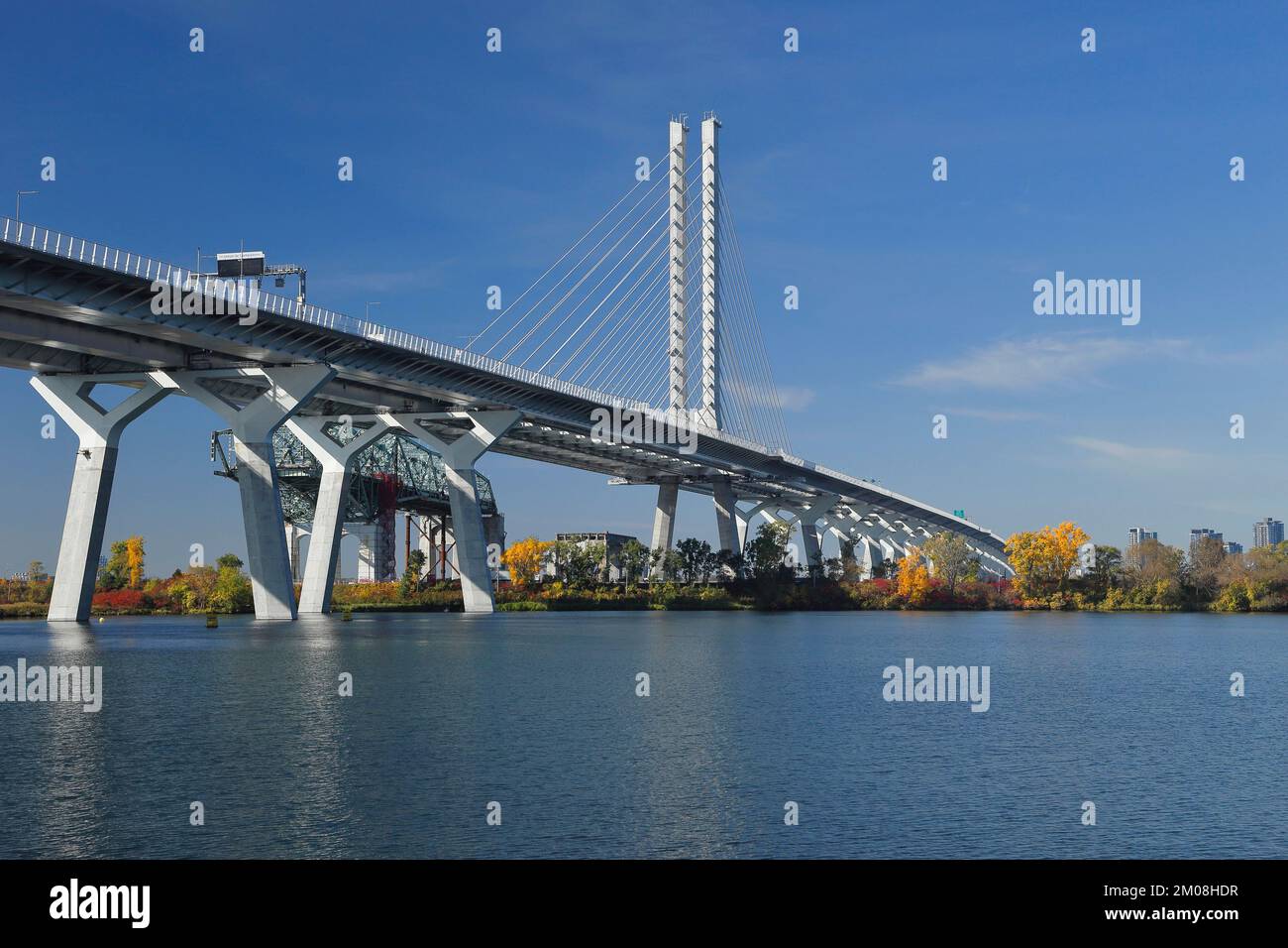 New highway bridge over the Saint Lawrence River, Montreal, Province of ...