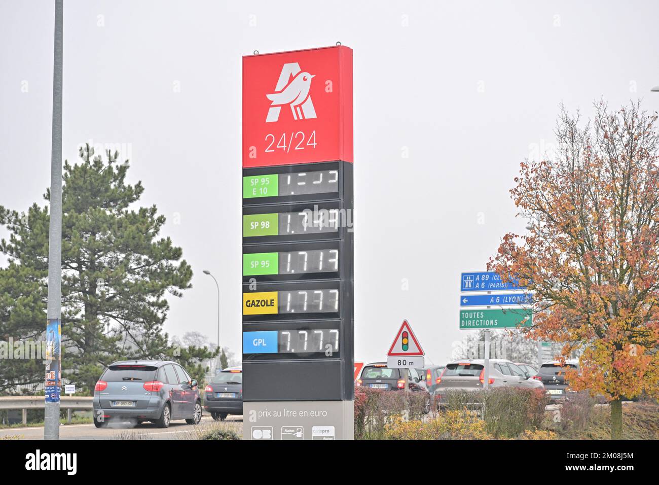 General view of a Auchan store in Lyon on December 3, 2022 in Lyon ...