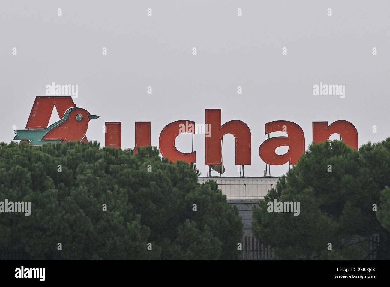 General view of a Auchan store in Lyon on December 3, 2022 in Lyon ...