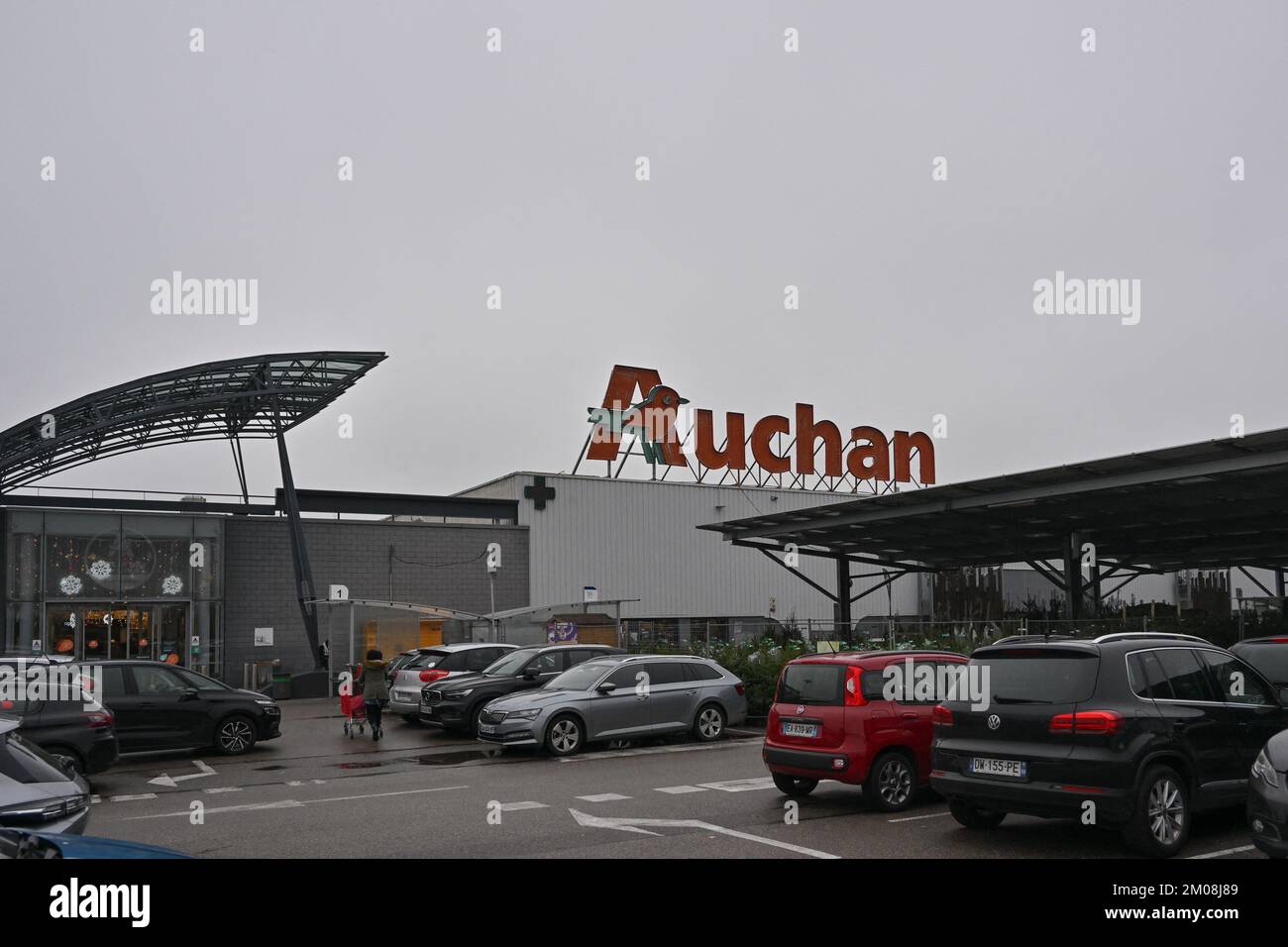 General view of a Auchan store in Lyon on December 3, 2022 in Lyon ...