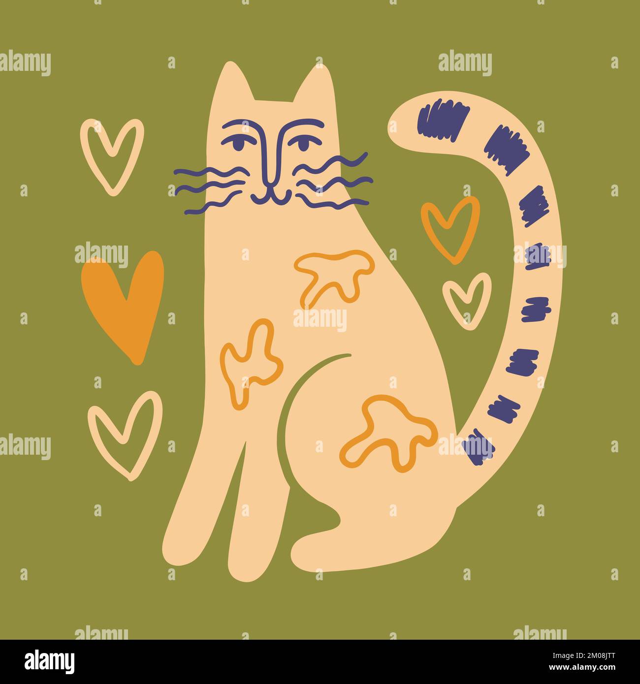 Vintage cat Stock Vector Images - Alamy