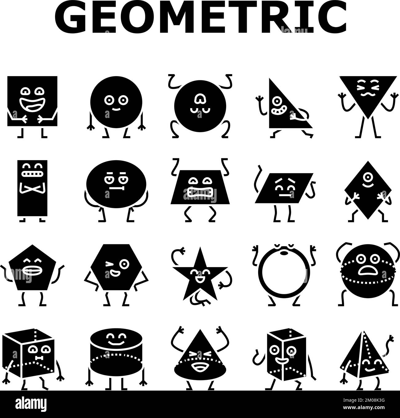 geometric shape character icons set vector Stock Vector Image & Art - Alamy