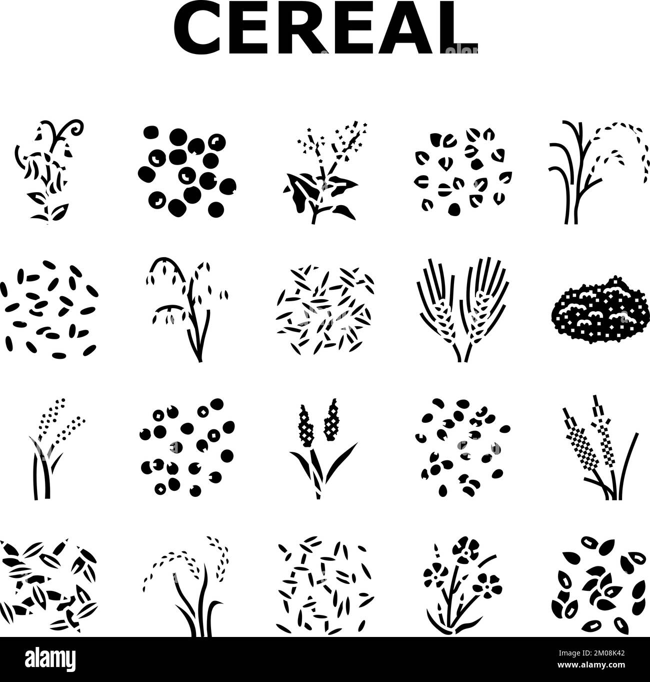 cereal plant healthy food icons set vector Stock Vector Image & Art - Alamy