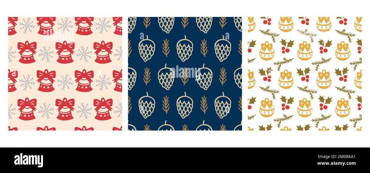 Christmas Seamless Patterns set Stock Vector Image & Art - Alamy