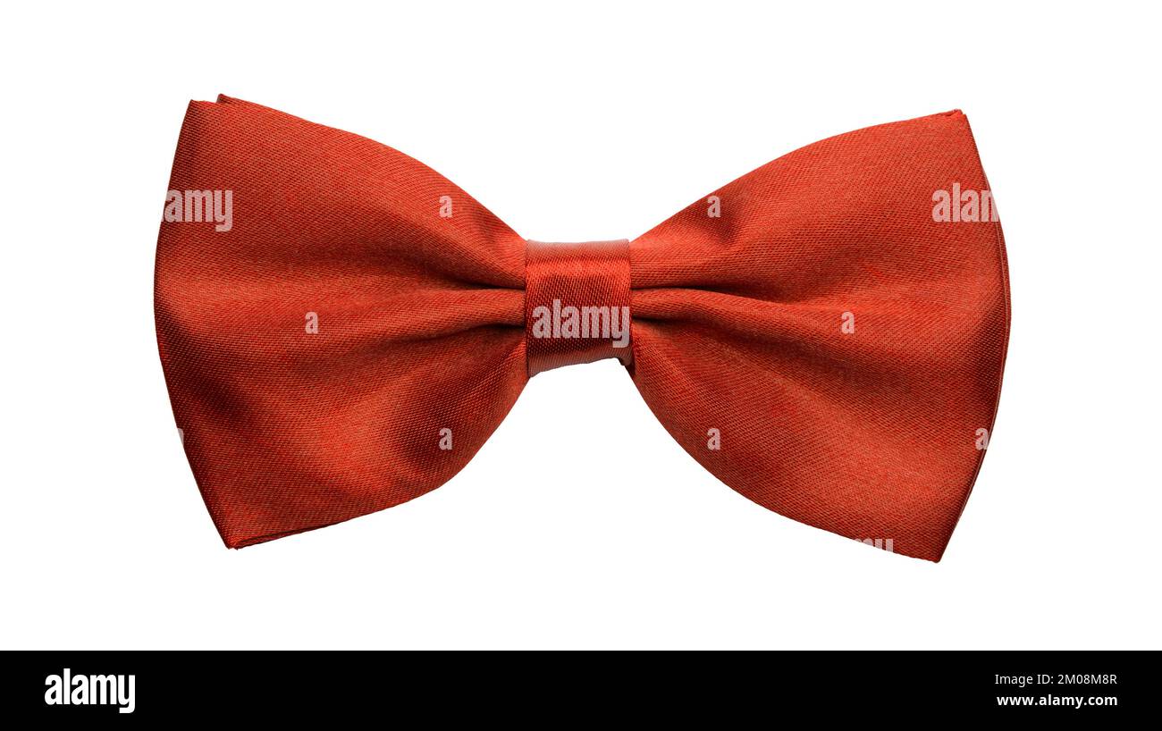 Red satin bow tie, formal dress code necktie accessory. Isolated on ...