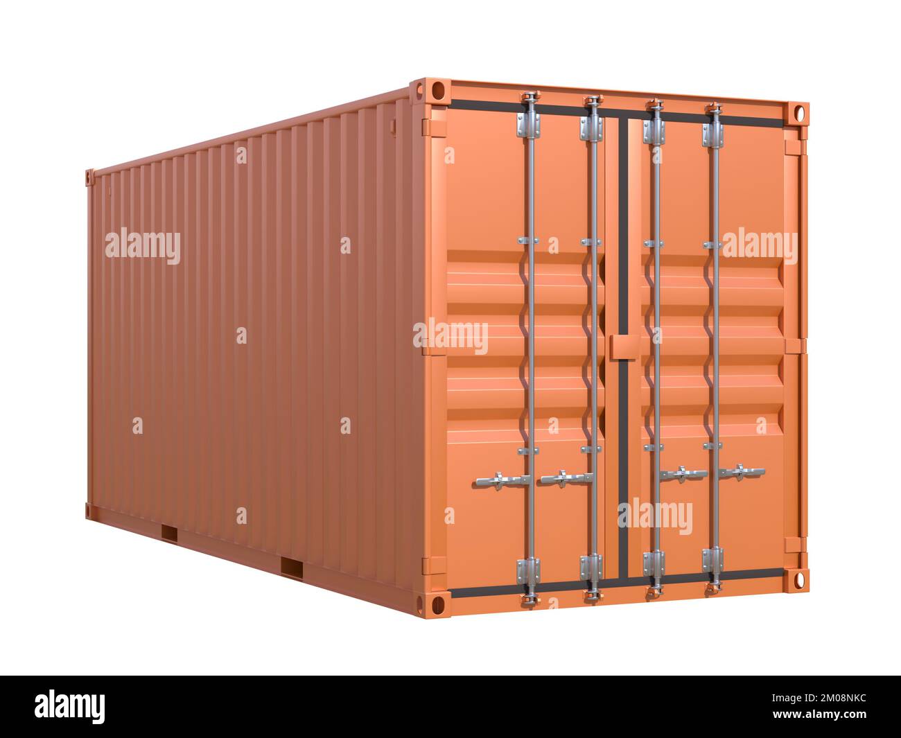 Brown ship cargo container side view 20 feet length Stock Photo - Alamy
