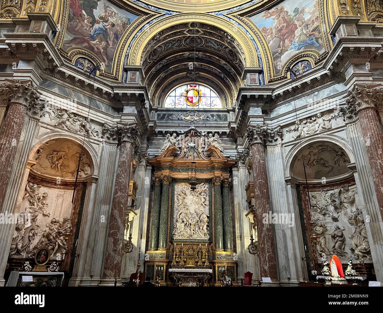 The interior of Sant'Agnese in Agone baroque church in Rome, Italy ...