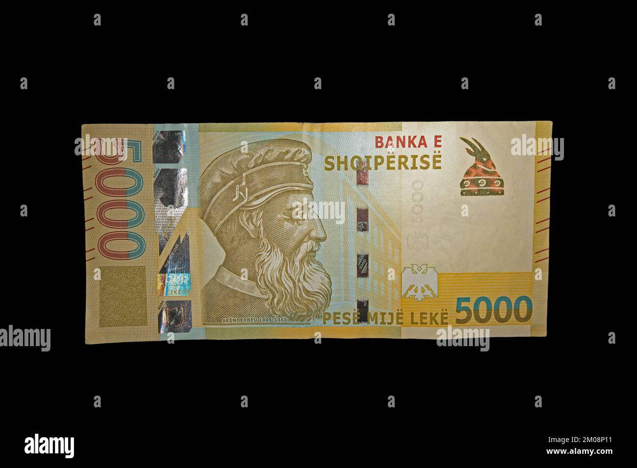 Lek, 5000 note of the Albanian currency, Albania, Europe Stock Photo ...