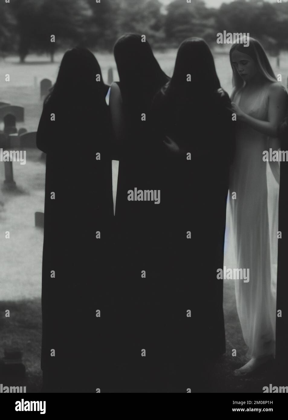the Ghost Sisters At the cemetery Stock Photo - Alamy