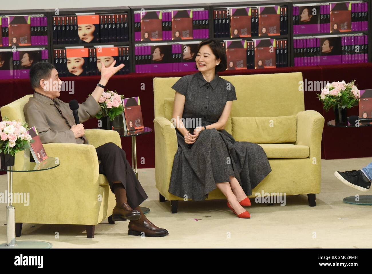 Taiwanese actress Brigitte Lin attended a new book publishing and ...