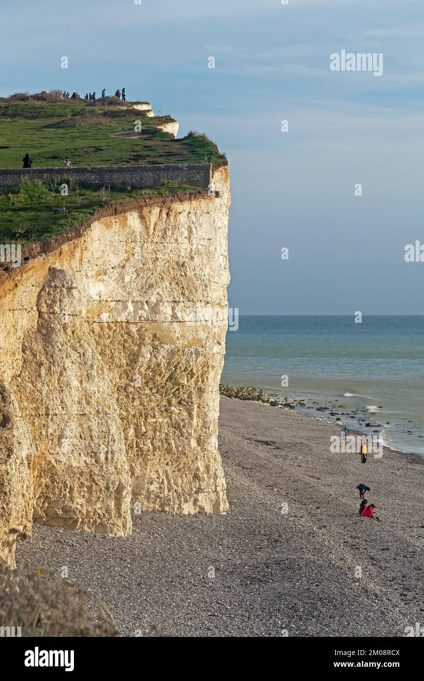 Birling Gap, part of The Seven Sisters chalk cliffs, South Downs ...