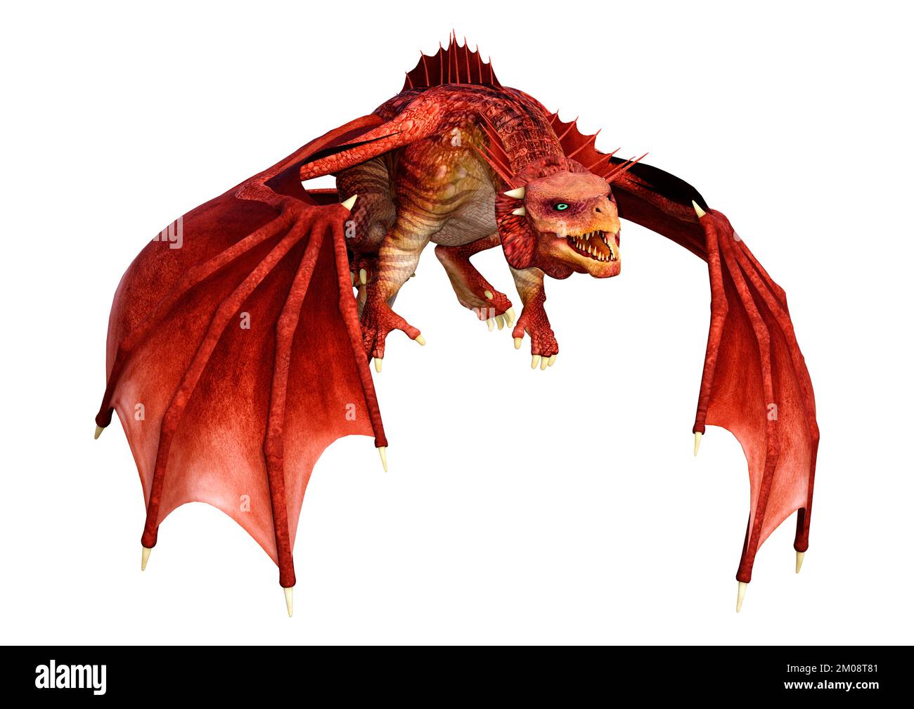 3D rendering of a fantasy dragon isolated on white background Stock ...