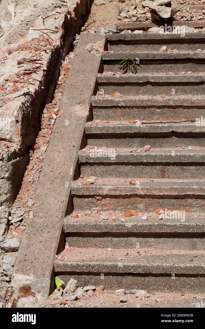 Old stone stairs on a building site, Germany, Europe Stock Photo - Alamy