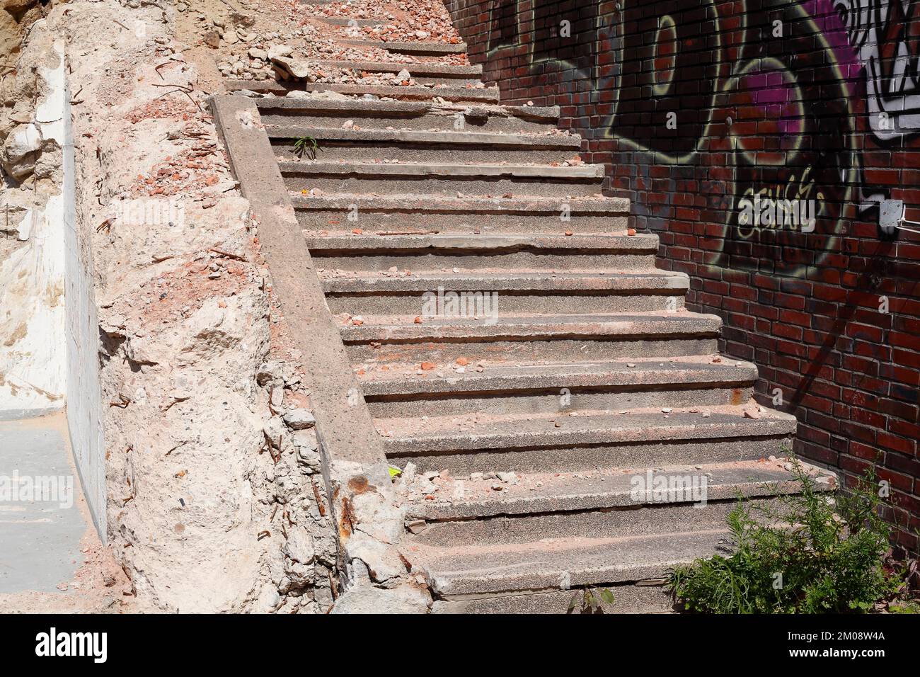 Old stone stairs on a building site, Germany, Europe Stock Photo - Alamy